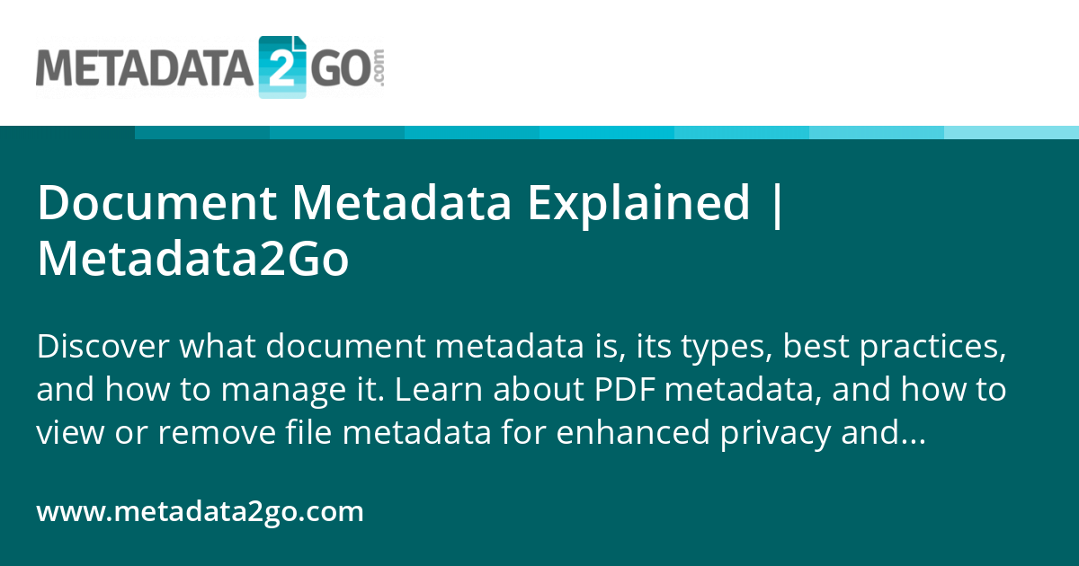 Document Metadata Explained | Metadata2Go