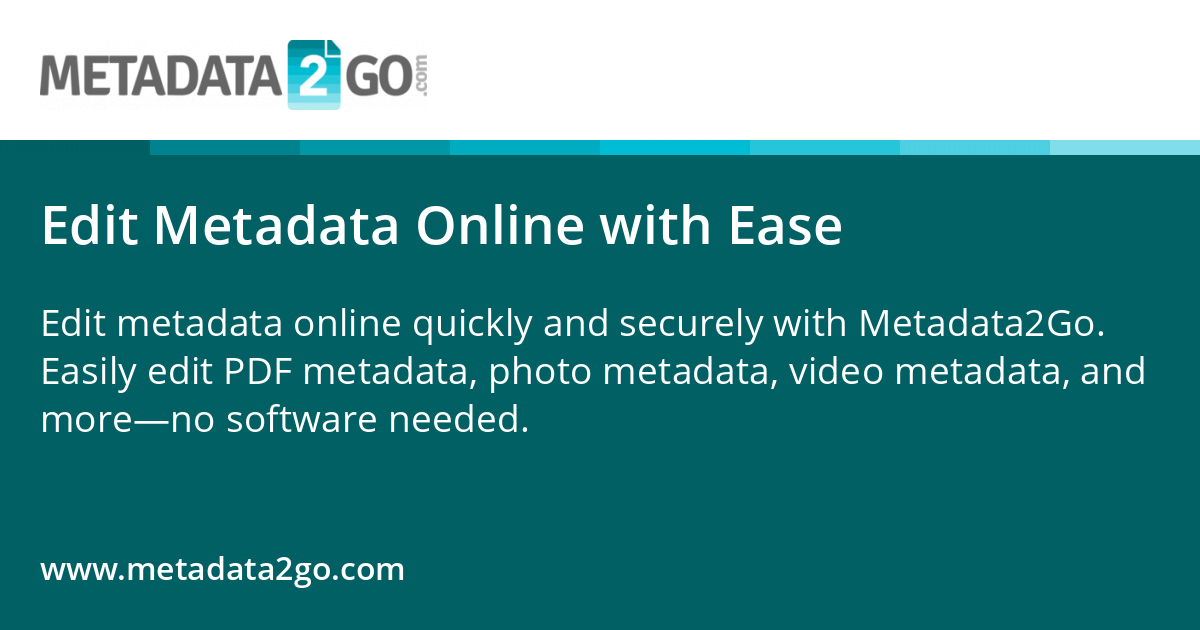 Edit Metadata Online with Ease
