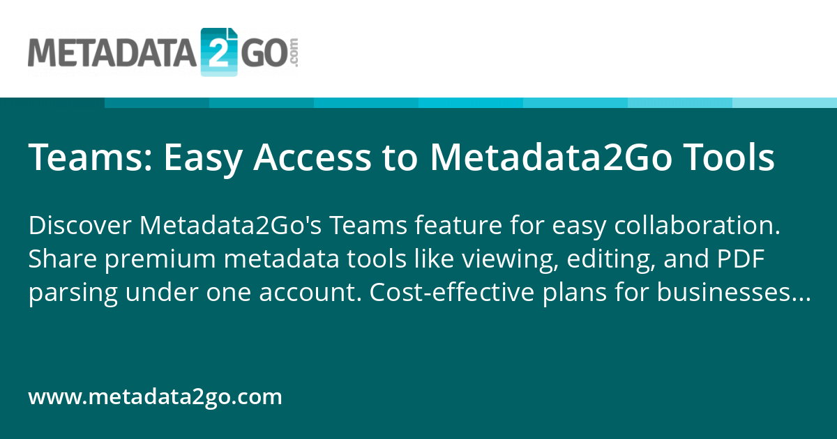Teams – Easy Access to Metadata2Go Tools