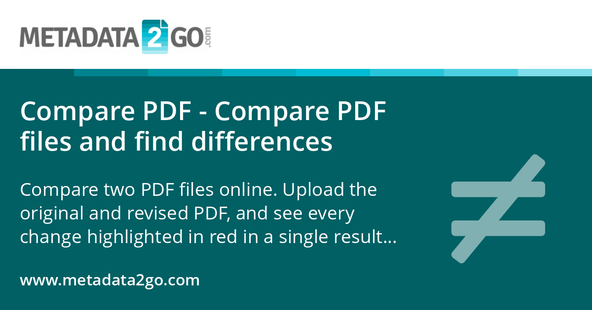 Compare PDF - Compare PDF files and find differences