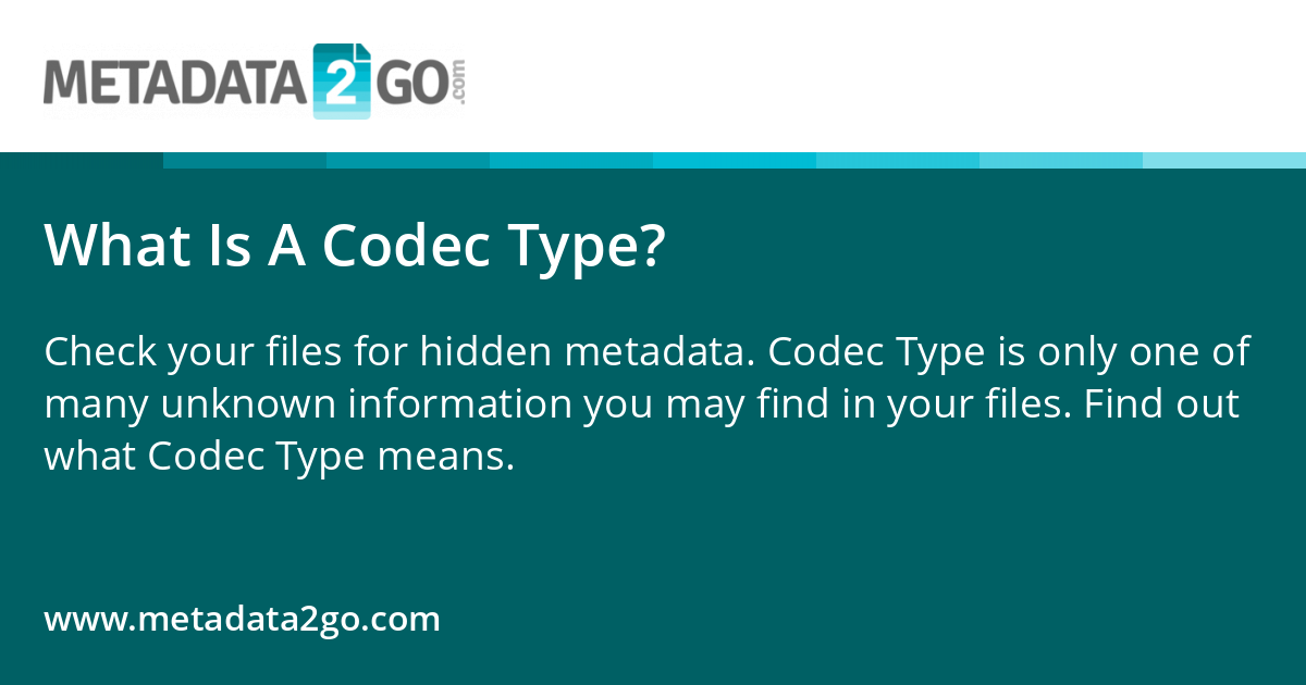 What Is A Codec Type?