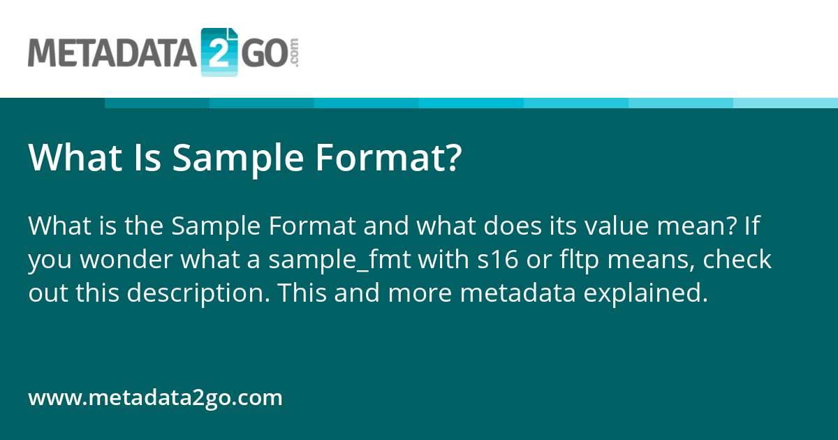 What Is Sample Format?