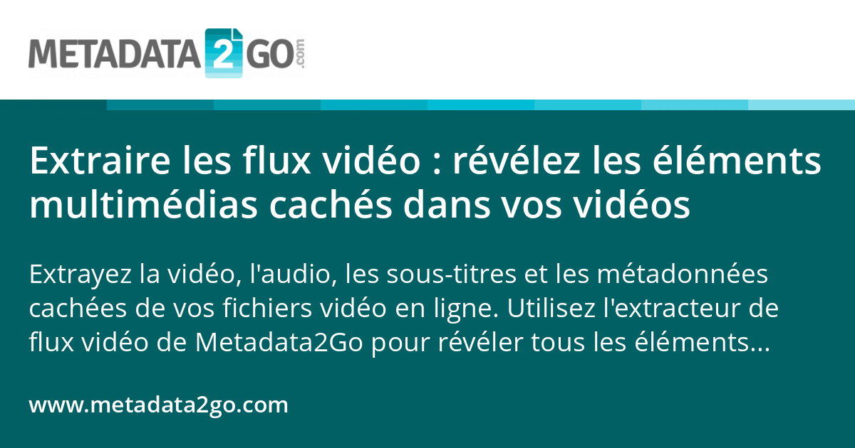 Extraire les flux vidéo : révélez les éléments multimédias cachés dans ...